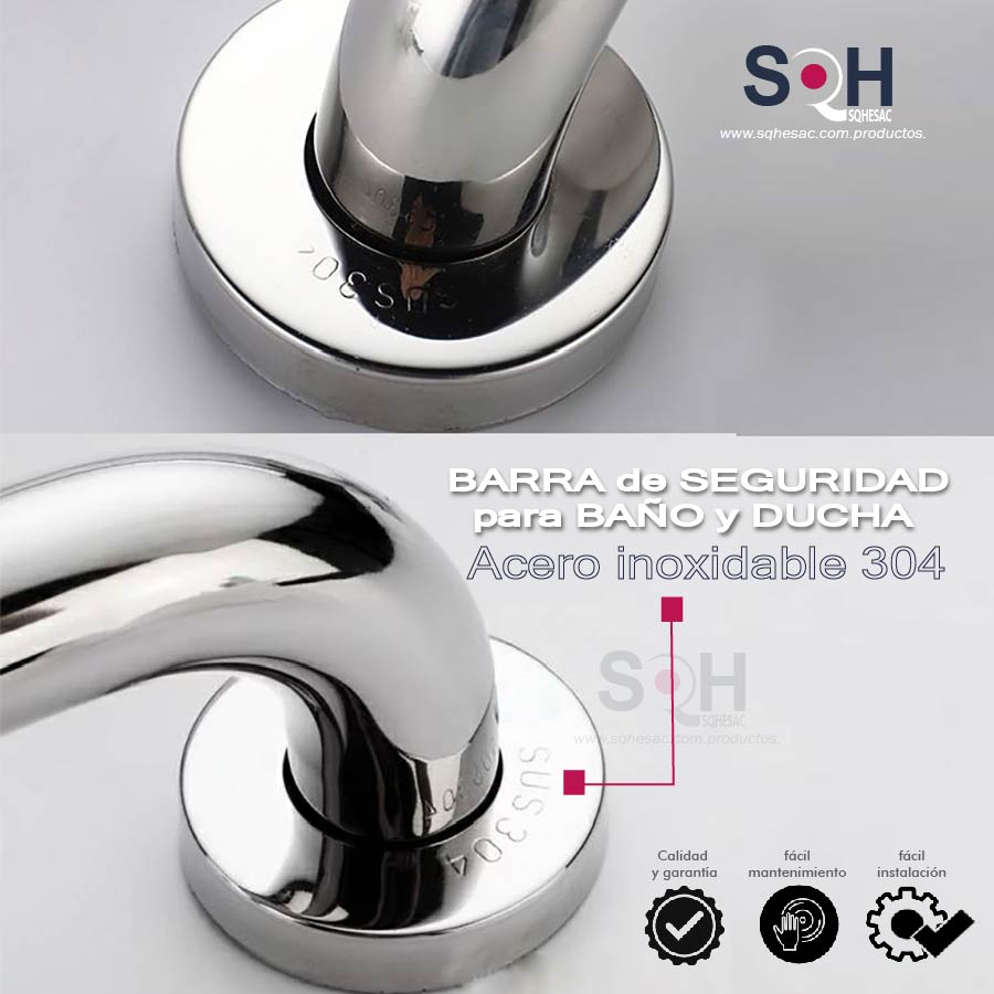 Barra de seguridad acero inoxidable SUS 304 de 40cm x 32mmØ (brillante ...