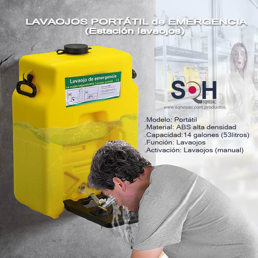 Lavaojos Portátil Emergencia 53 Lt Sqhe Sac